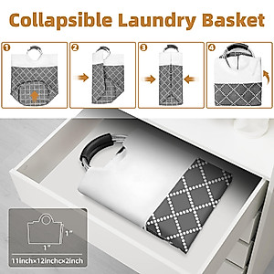 VOSGO Laundry Basket, 2-Pack 82L Waterproof Laundry Hamper, Collapsible Laundry Bag with Comfortable Handle, Large Capacity Storage for College Dorm, Family, Toys, Grey