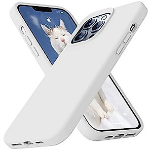 Ktele Compatible with iPhone 13 Pro Max Case 6.7 inch Premium Liquid Silicone with [Soft Anti-Scratch Microfiber Lining] Gel Rubber Full-Body Bumper Protection Case for iPhone 13 Pro Max - White