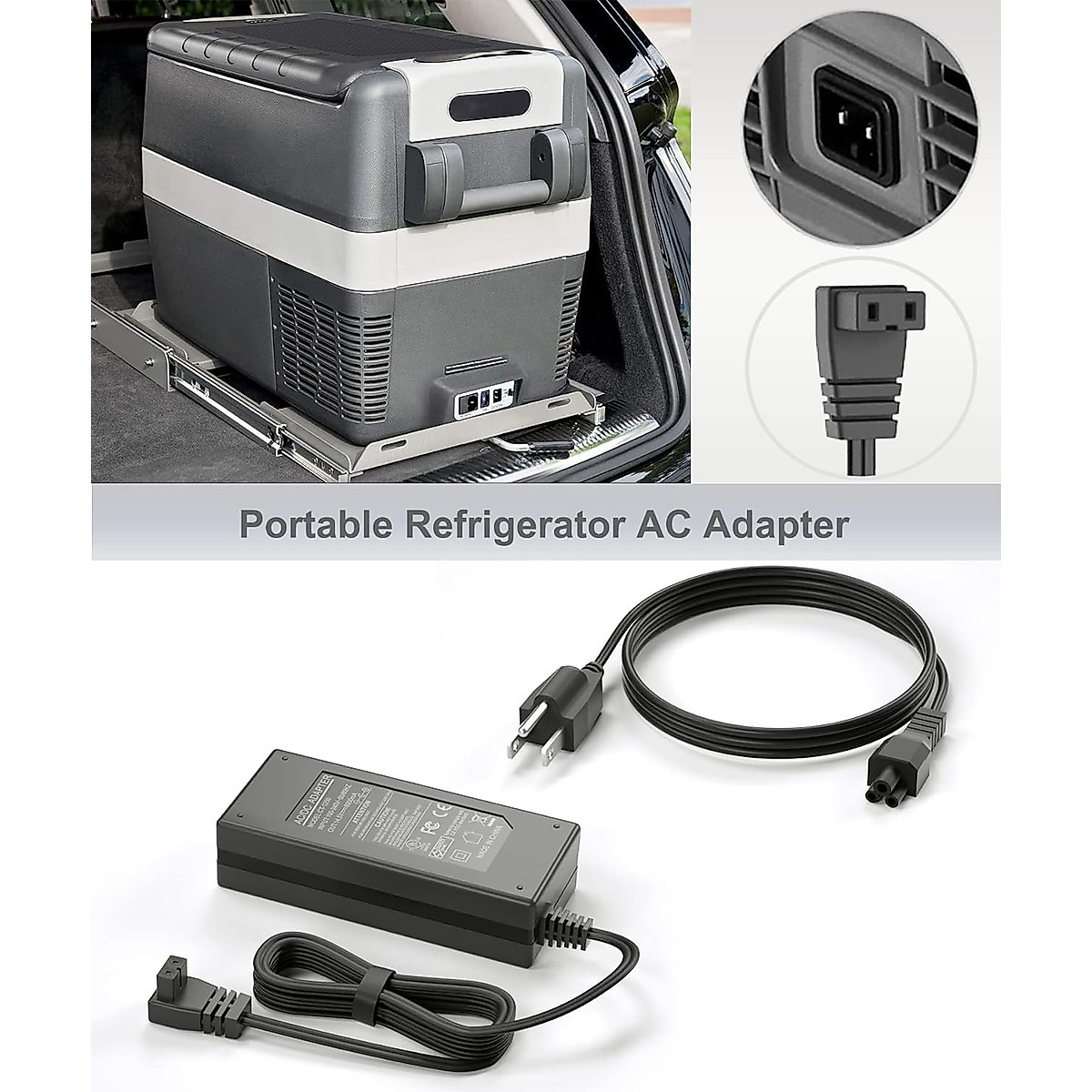 FGIEU Refrigerator Power Cord Adapter Compatible with Alpicool, ARB, ICECO, Setpower, Aspenora, Ausranvik, AstroAI, JoyTutus, Kalamera, F40C4TMP Portable replacemnt Fridge Freezer Power Cord.