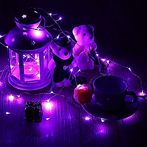 BOLWEO 10Ft 30 LED Purple Fairy Lights Battery Operated String Lights Starry for Bedroom Decor Diwali Halloween Christmas Lights Tree Wedding Party Decoration