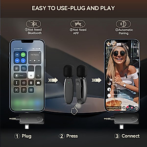 IMAXTOP 393FT Wireless Lavalier Microphone,Professional Microphones for iPhone Android Camera,2.4G Lapel Mic with Noise Reduction-3 in 1 Cordless Microphone for TikTok,YouTube,Live Streaming