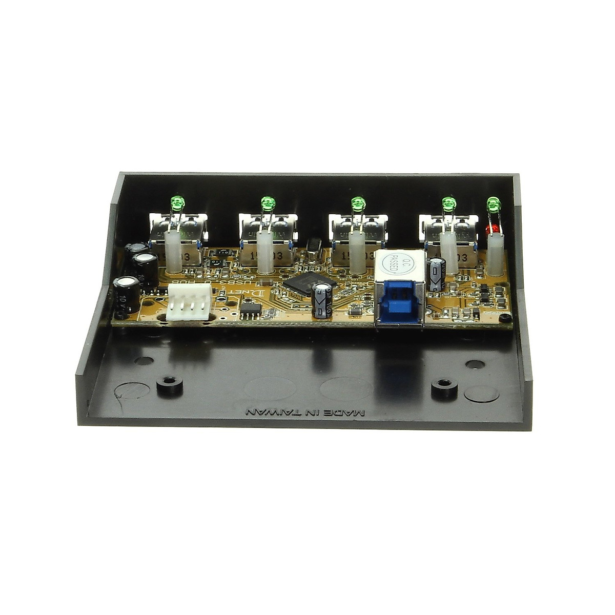 Internal Bay USB 3.0 4-Port VIA USB 3.0 SuperSpeed Chip Hub with LED