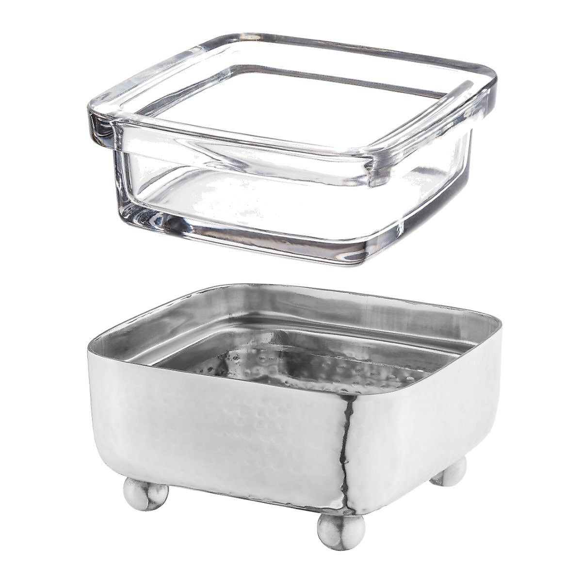 TheDecorizer​ SQUARE Container Holder (1, Silver)