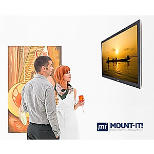 Mount-It! Slim Tilting TV Wall Mount Bracket for 32-55 Inch Samsung, Sony, Vizio, LG, Sharp TVs with Low Profile Design up to VESA 600x400mm, Black