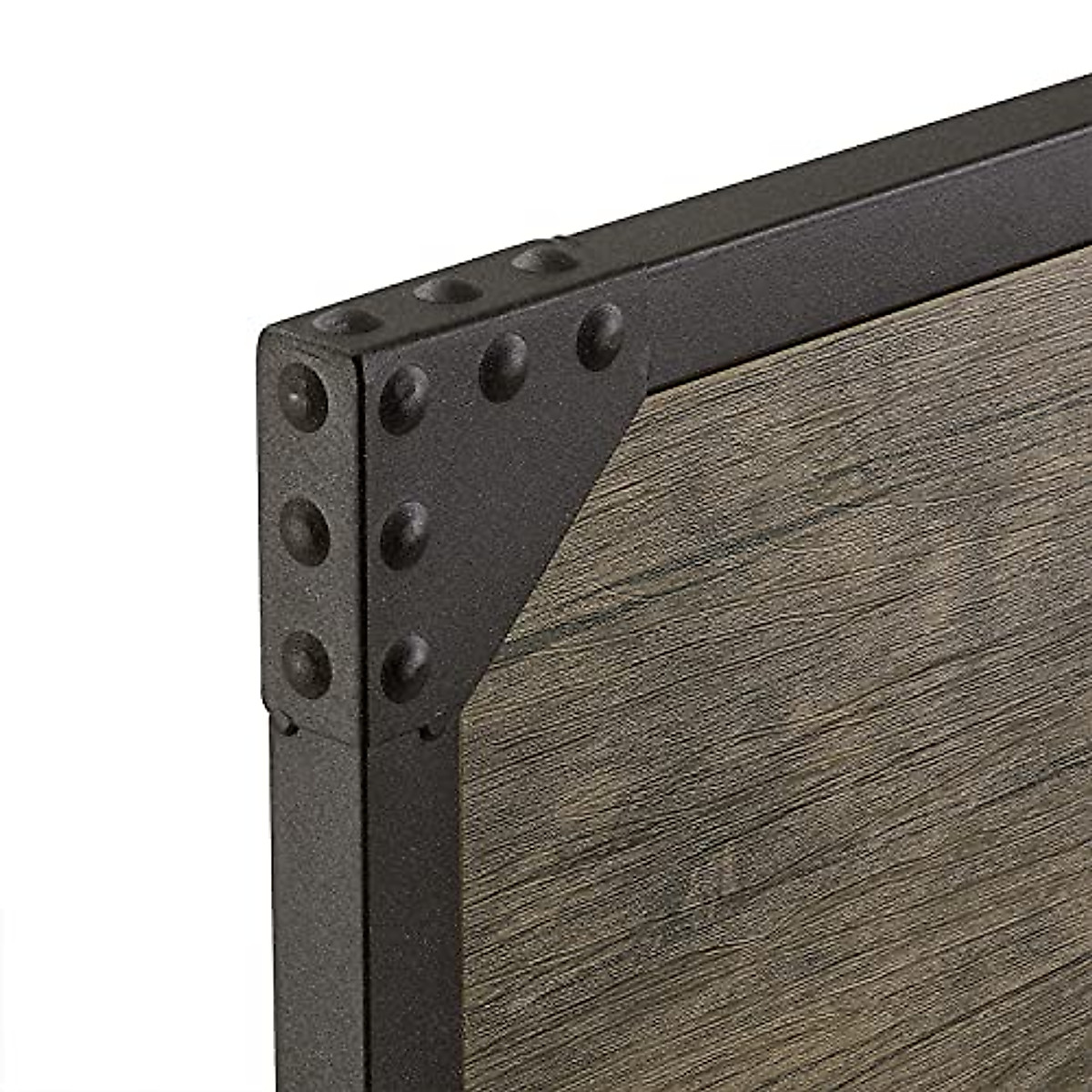 Einfach Twin Metal Platform Bed Frame with Wooden Rivet Headboard/Mattress Foundation with 13 Strong Steel Slats Support/No Box Spring Needed/Single Platform Bed for Kid Boy Adult/Easy Assembly/Brown