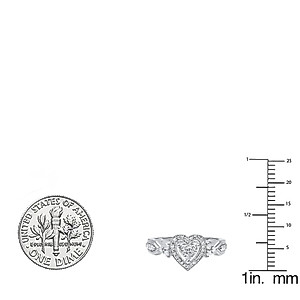 Dazzlingrock Collection 0.35 Carat (ctw) Round White Diamond Heart Promise Ring for Women in 925 Sterling Silver Size 7