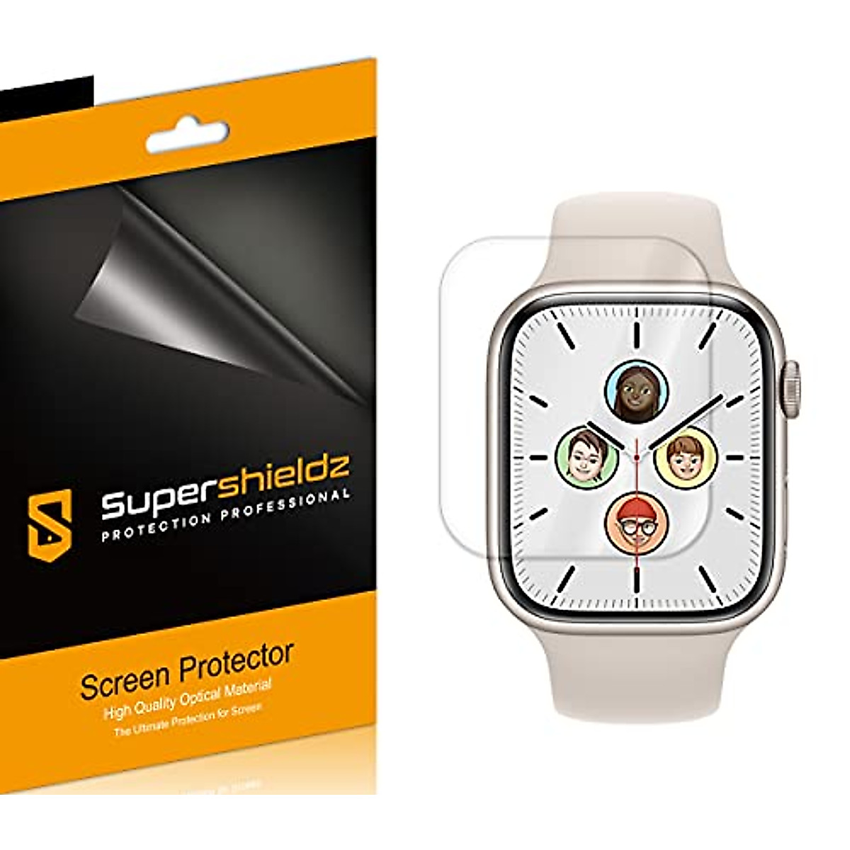 Supershieldz (3 Pack) Designed for Apple Watch Series 9/8/7 (41mm) Screen Protector, High Definition Clear Shield (TPU)