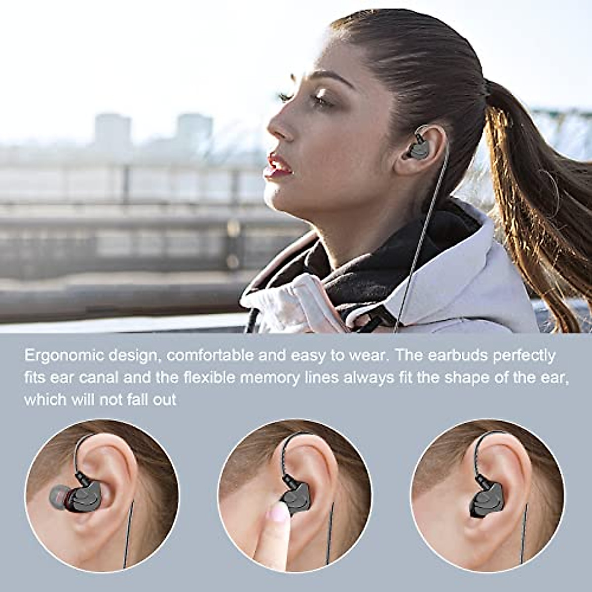 JAKPAK 3.5mm Earphone for Samsung A13 A12 A32 Wired Sport Earphones with Mic Volume Control Noise Canceling Deep Bass Stereo Sound Earbuds for Samsung A03s A02S S10 S9, Moto G Stylus,G Pure,One 5G Ace