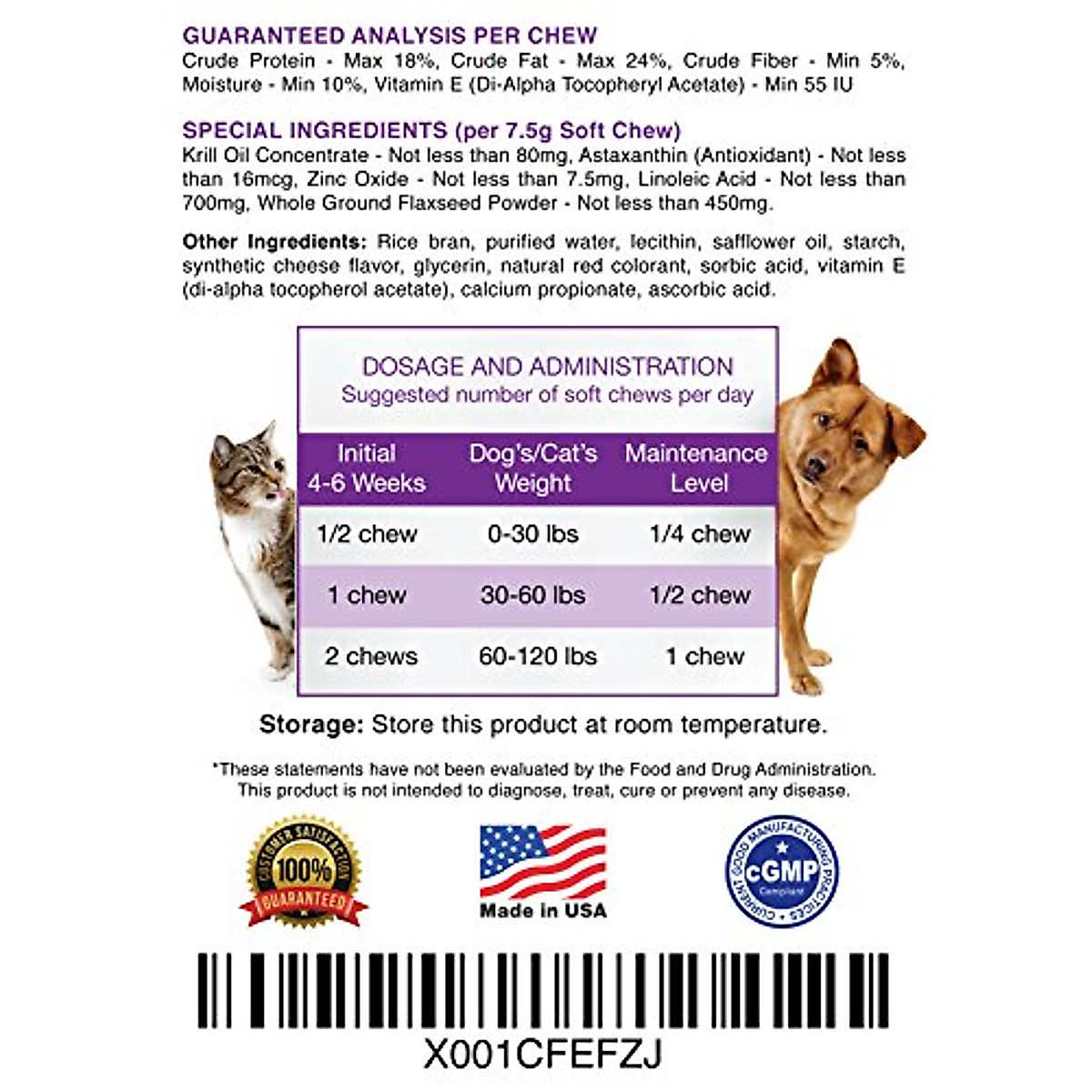 #1 Premium Antarctic Krill Oil Soft Chews for Dogs | Rich in Omega 3 | Astaxanthin | Vitamin E | For Skin and Coat | Low Allergen | Low Calorie | cGMP Certified | Made in USA | 60 Savory Soft Chews