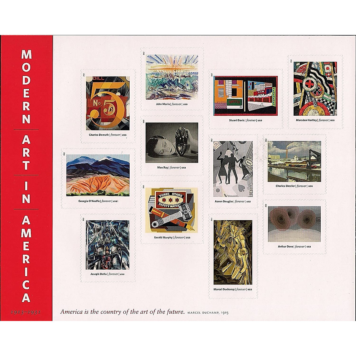 Modern Art in America 1913-1931 Sheet of 12 X Forever Stamps Scott 4748