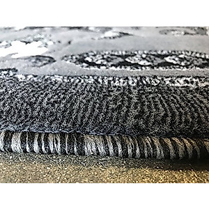 Carpet King Traditional Persian Oriental Octagon Area Rug Grey Black Silver Gray Design 101 (4 Feet X 4 Feet)