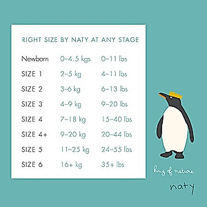 Naty by Nature Babycare Eco-Friendly Premium Disposable Diapers for Sensitive Skin, Size 6, 4 Packs of 18 (72 Count) (Chemical, Chlorine, Perfume Free)
