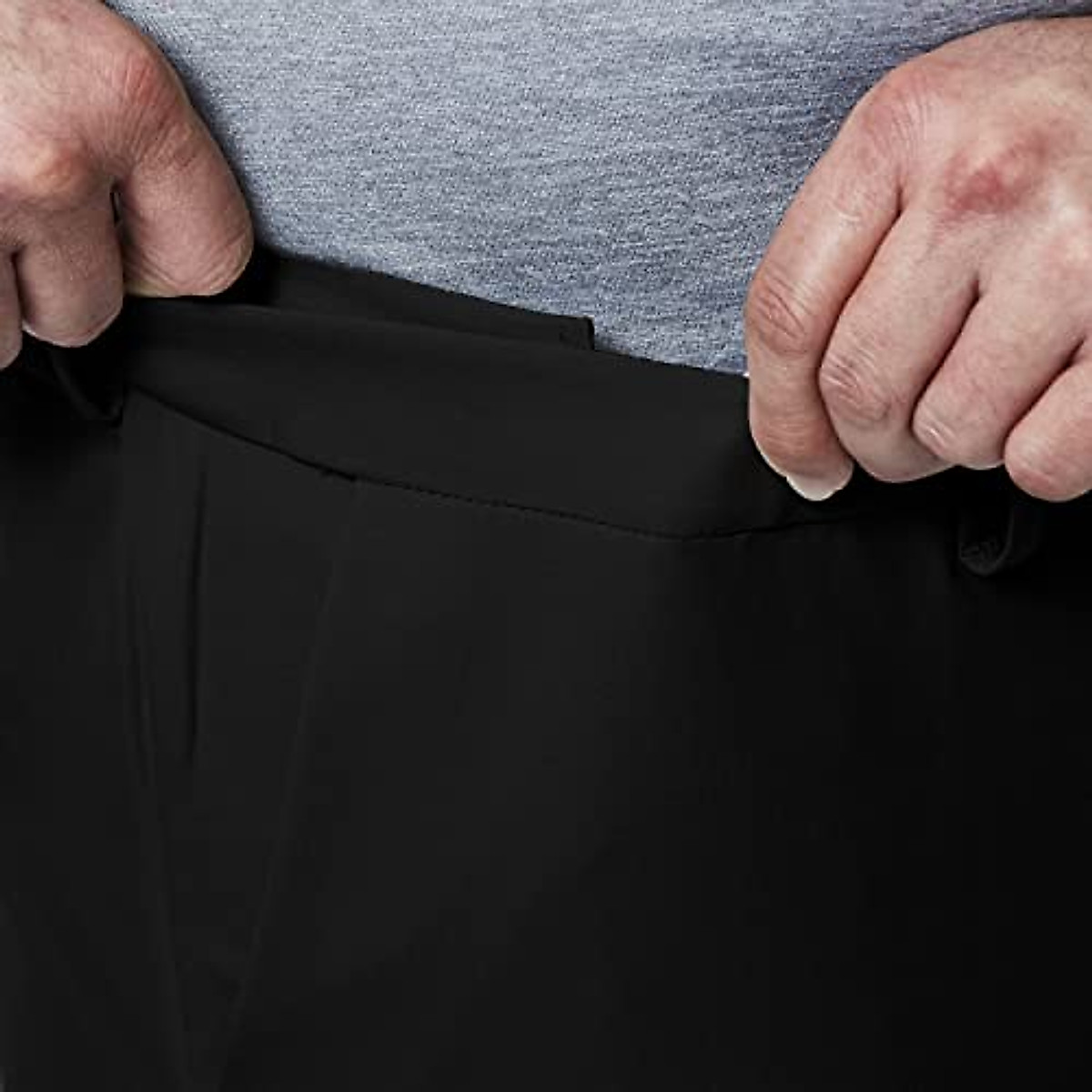 Haggar Men's Premium Comfort Classic Fit Flat Front Dress Pants-Regular and Big & Tall Sizes, Black BT, 46W x 32L