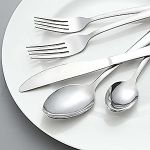 48 Pieces Silverware Set, Pleafind Cutlery Set for 8, Flatware Sets with Steak Knives, Food Grade Stainless Steel Tableware Set, Use for Home Kitchen Restaurant Hotel, Dishwasher Safe, Mirror Polished