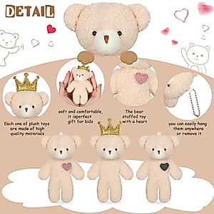 18 Pieces Mini Bear 4.7 Inch Bear Keychain Small Bear Stuffed Animal Jointed Bear Soft Tiny Bear Doll for DIY Keychain Graduation Birthday Wedding Xmas Decorations Party Favor (Mixed Style)