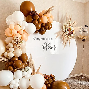 YAOWKY 100PCS Brown Balloons Different Sizes 18 12 10 5 Inches,Matte Coffee Brown Latex Balloons Garland Arch Kit with Glue Dot and Strip for Birthday Weddings Anniversary Graduation Party Decorations