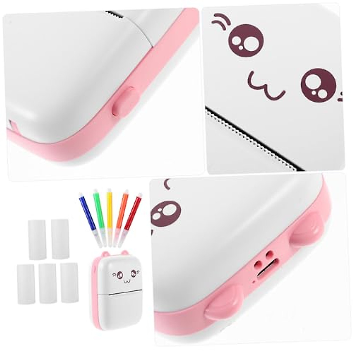 TOGEVAL 1 Set Sticker Printer Printing Tool Pocket Photo Printer Small Printing Machine Wrong Question Printer Mini Phone Printer Label Printer Portable Printer Small Abs Pink
