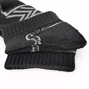 BERING Men's Performance Athletic Ankle Running Socks, Black, Size 9-12, 6 Pairs