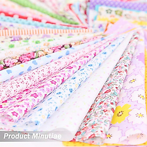 100 PCS Cotton Craft Fabric Bundle Squares Patchwork Lint Different Designs 4 X 4 inches (10cm x 10cm) for DIY Sewing Quilting Scrapbooking Pieces 4×4in Assorted Printed