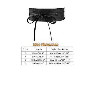 HIQUACC Lace-up Waist Belt Faux Leather Corset Belt Tie Wrap Bowknot Waistband for Women (Black M)
