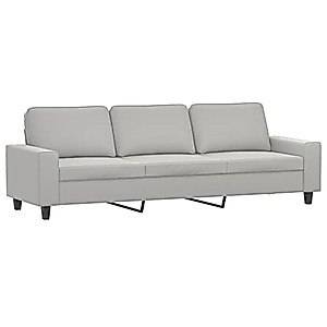 vidaXL 3-Seater Sofa Light Gray 82.7" Microfiber Fabric