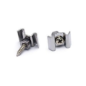 Metallor Guitar String Trees String Retainer Guides Compatible with Strat Tele Style Electric Guitar Bass Parts Replacement Pack of 4pcs with Mounting Screws Chrome.