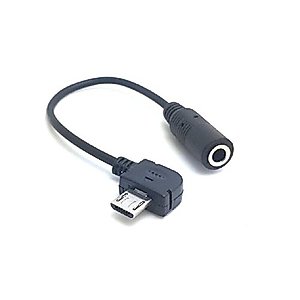 New Black Micro USB Jack to 3.5mm Headphone Earphone Adapter Socket Audio Cable