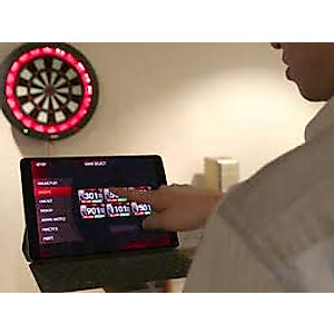GRAN BOARD 3S Green Online Bluetooth Smart Dartboard for Adults & Game Room Package c/w -Gran Bracket, Throw line Sticker, Smartphone Holder, Extra tip 50pcs, Adapter, Cable & FCX Dart.