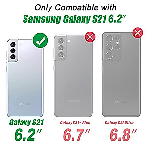 IKAZZ Galaxy S21 Case,Samsung S21 Cover Military Grade Shockproof Heavy Duty Protective Phone Case Pass 16ft Drop Test with Magnetic Kickstand Car Mount Holder for Samsung Galaxy S21 Black