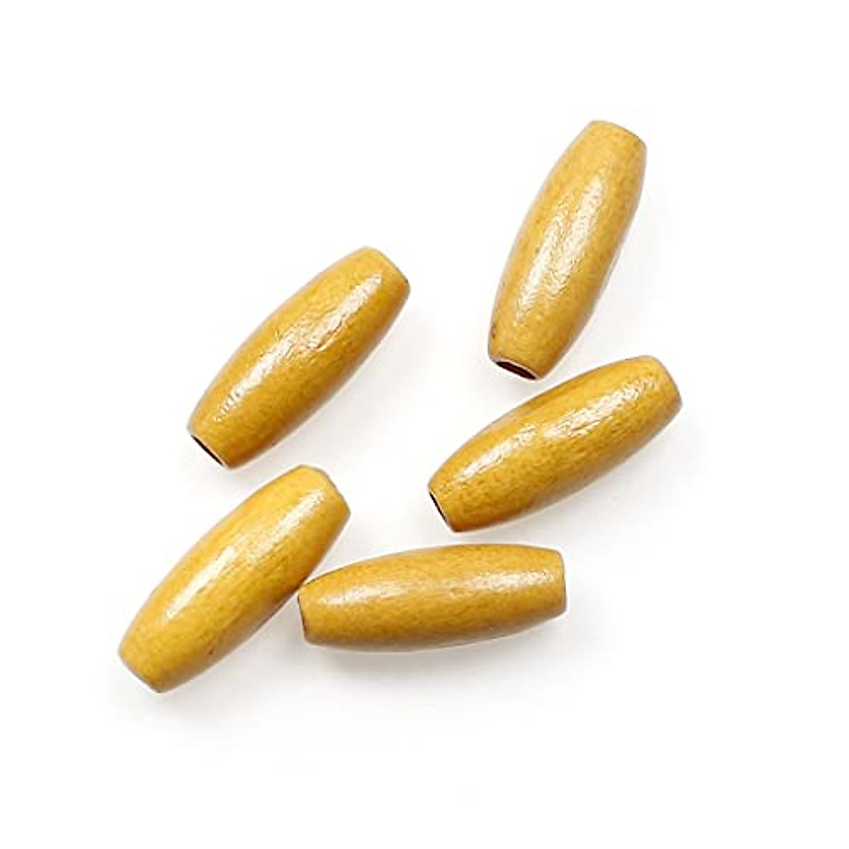 n/a 20/50 Pieces Natural Olive Shaped Loose Wood Beads Coffee Handmade Wooden Puzzle Long Spaced Beads DIY Jewelry Making (Color : A, Size : 20pcs)