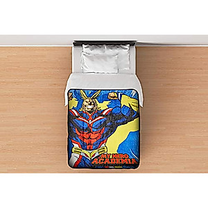 JUST FUNKY My Hero Academia All Might Large Fleece Throw Blanket | Official My Hero Academia Collectible Decorative Throw Blanket | 60 x 45 Inches