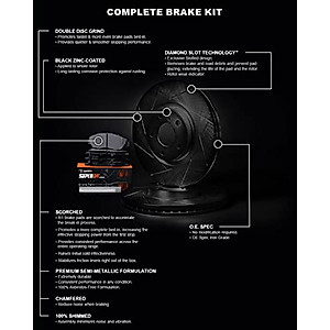 R1 Concepts Front Brakes and Rotors Kit |Front Brake Pads| Brake Rotors and Pads| Super Duty Brake Pads and Rotors|fits 2012-2022 Ford F-250 Super Duty, F-350 Super Duty