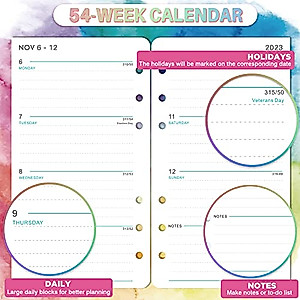 2023-2024 Planner Refills - Planner Refills 2023-2024, 2023-2024 Weekly & Monthly Planner Refills, A6 Planner Inserts, 3.75 x 6.75 inch, 6 Holes, 2023-2024 Planner Inserts from Jul.2023-Jun.2024, A6 Planner Refills - Watercolor Ink