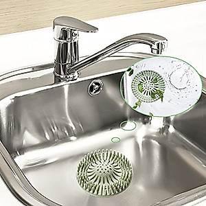 KongNai Hair Catcher Shower Drain Cover, 4 Pack Hair Stopper Drain Protector for Bathroom Bathtub and Kitchen, Reusable Rubber Sink Strainer