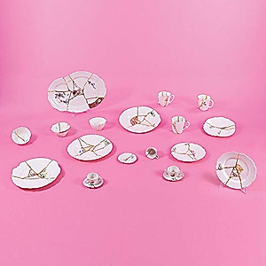 Seletti Kintsugi Tray in Porcelain and 24 Carat Gold