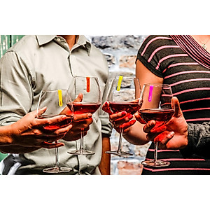 Capabunga GlassWhere Reusable Silicone Stemless Glass Identifiers with Slogans, Assorted Bright Colors Collection