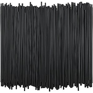 Tall Plastic Coffee Stir Sticks - 7 Inch Coffee Stirrer Sip Straws (Black, 1000)