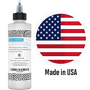 Airbrush Flow Improver Paint Set 8oz (250 ml) Reduce Clogs & Dry Needle Tips Made in USA by Impresa