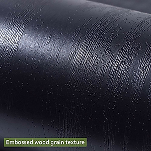 funlife 2 Strips Peel and Stick Stair Riser Sticker, Black Wood Contact Paper Self Adhesive Vinyl Stairway Stickers, Staircase Step Decals for Home Decor, 7.87"X118"