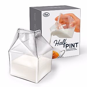 Genuine Fred HALF PINT Glass Milk Carton Creamer
