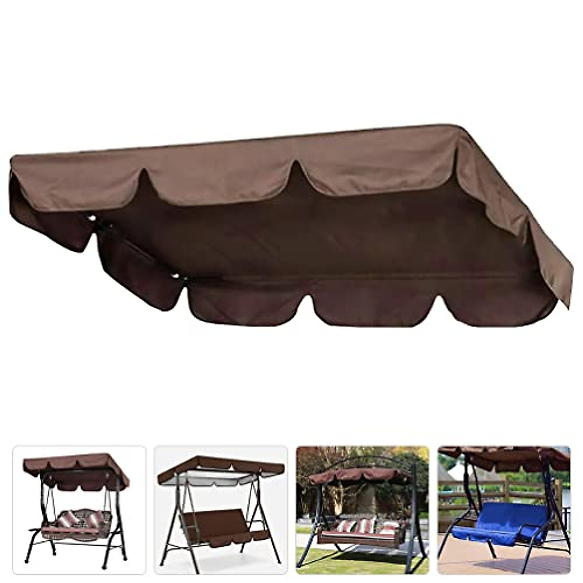 Angoily Outdoor Swing Canopy Replacement Garden Sun Shade Patio Swing Top Cover Waterproof Furniture Protector for Hammock Chair Sofa Patio Swing Parts