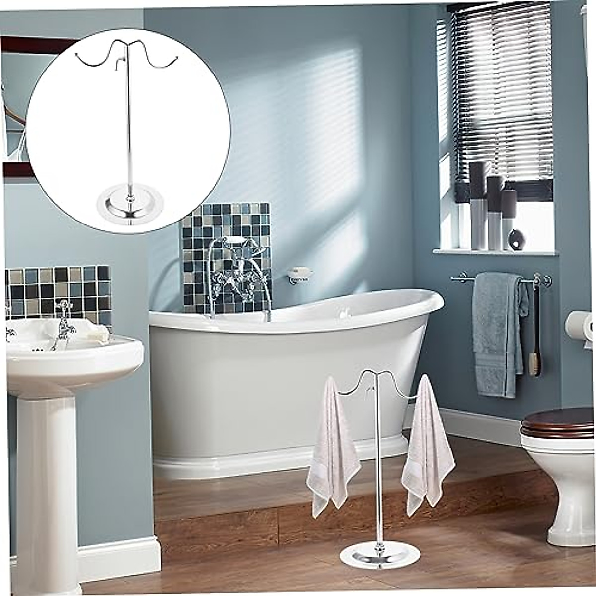 Zerodeko Towel Rack Towel Stand Towel Holder Stand Chrome Towel Holder Balanced Base Towel Bar Towel Storage Holder Vanity Towel Holder Stainless Steel Organizer Dressing Table