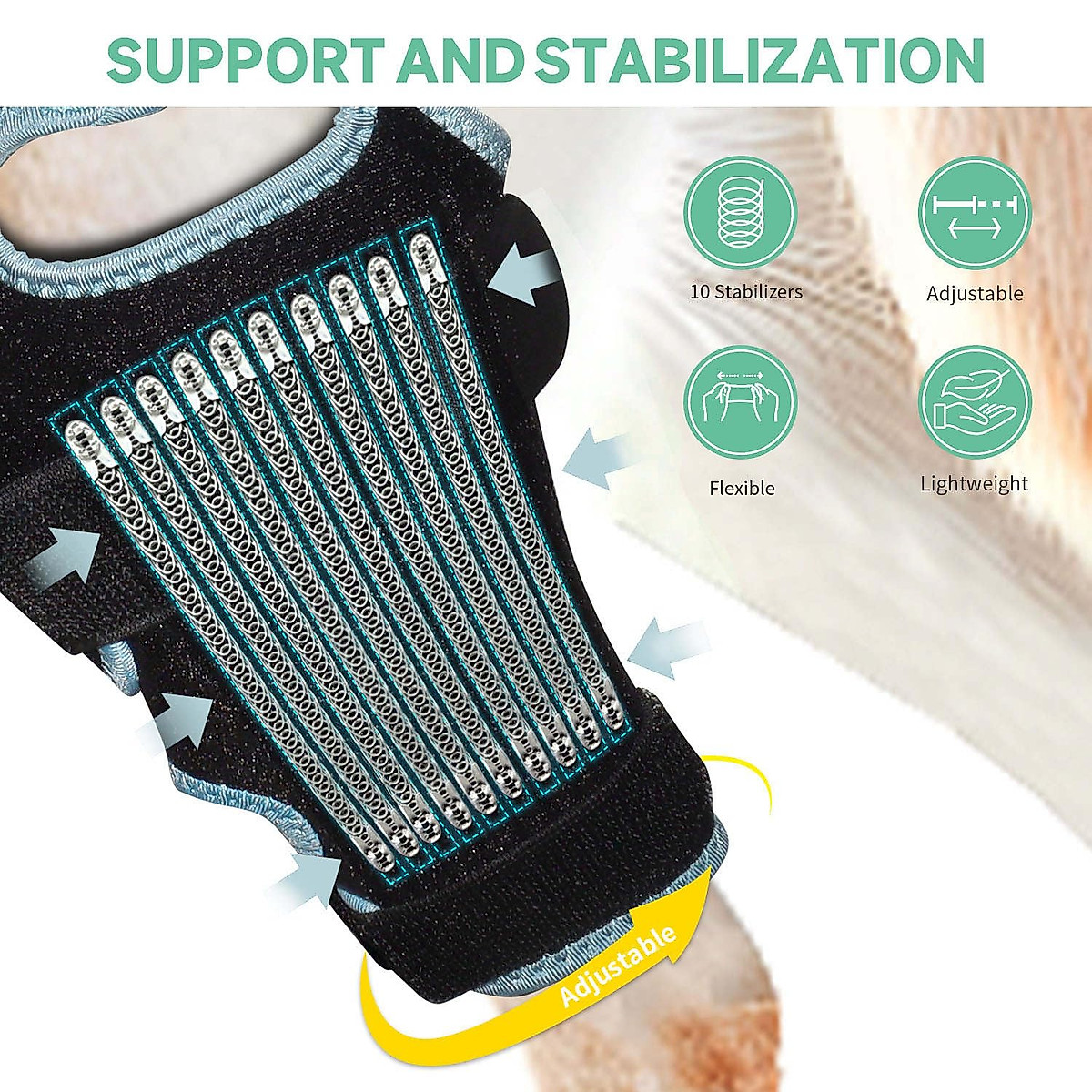 Dog Knee Brace (SMALL) Dog Knee Brace for Torn ACL Hind Leg - Dog Knee Brace Promotes Faster Recovery - Extra Supportive Dog Leg Brace with 10x Stabilizers & Longer Straps for an Anti-Slip Comfort Fit