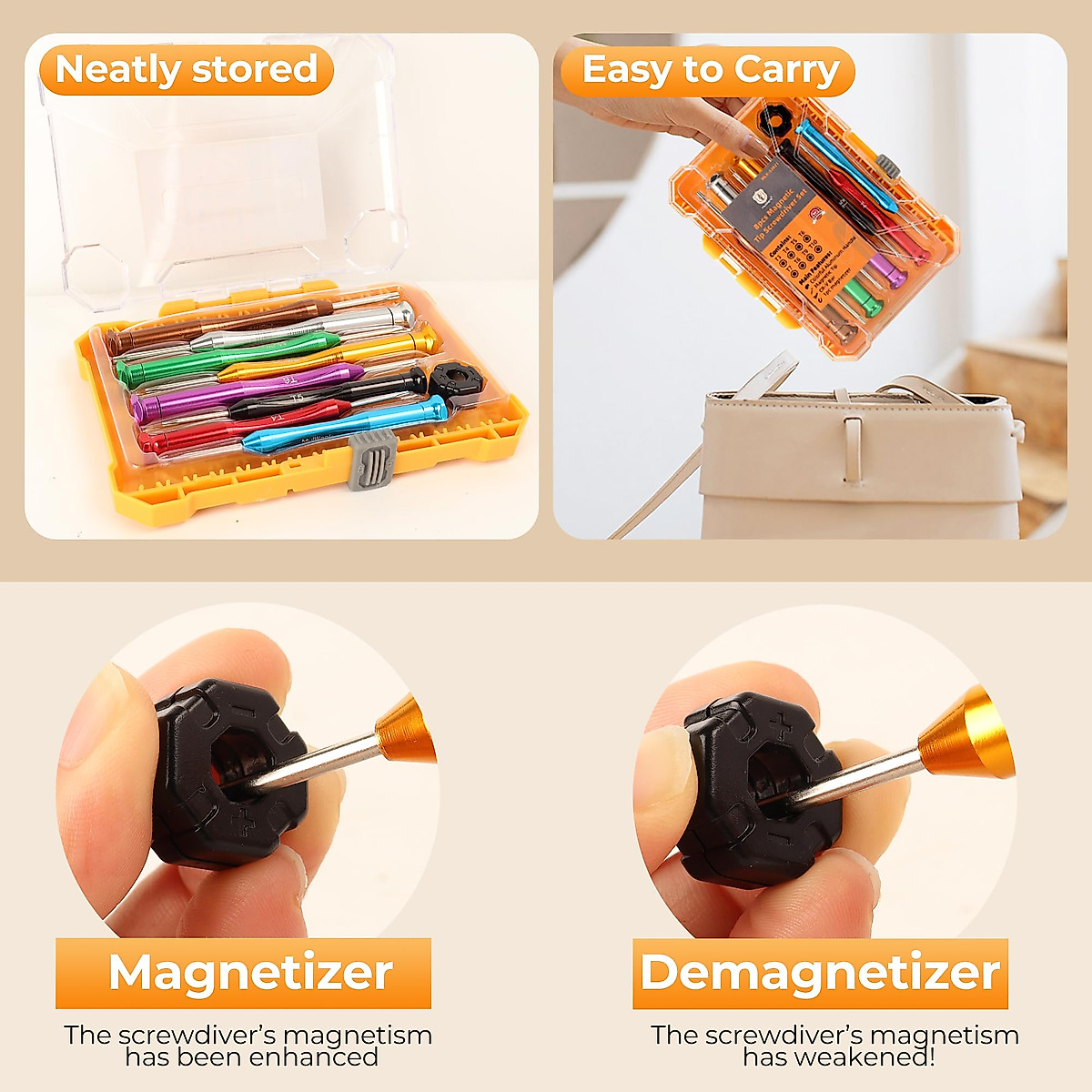 MulWark 8pc Mini Screwdriver Set - Magnetic Torx Screwdrivers Repair Kit for Electronics, Jewelry, Eyeglasses, Xbox Controller, iMac, Watch Screwdriver - Compatible Small Screwdriver Set