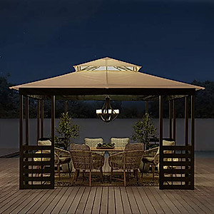 SummerCove Brook Park Outdoor Patio Steel Frame 11 x 13 ft. 2-Tier Soft Top Gazebo with White Canopy Roof for Garden, Backyard, and Lawn Activities