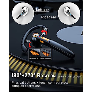 Headphones wireless bluetooth headset noise canceling headphones bluetooth earpiece handfree bluetooth headset for cell phones with physical switches & touch multifunction botten 10-Hours usage