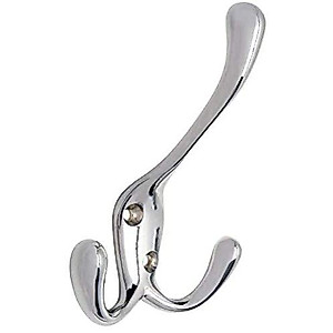 Designers Impressions 58674 Polished Chrome Heavy Duty Coat & Hat Hook - 10 Pack