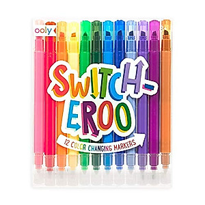 Ooly, Switch-eroo Double Sided Color Changing Markers, Drawing and Coloring Tool for Kids and Adults, Cool and Fun Pens for Creative Projects, Gift Idea for Boys and Girls, Pack of 12 Vibrant Colors