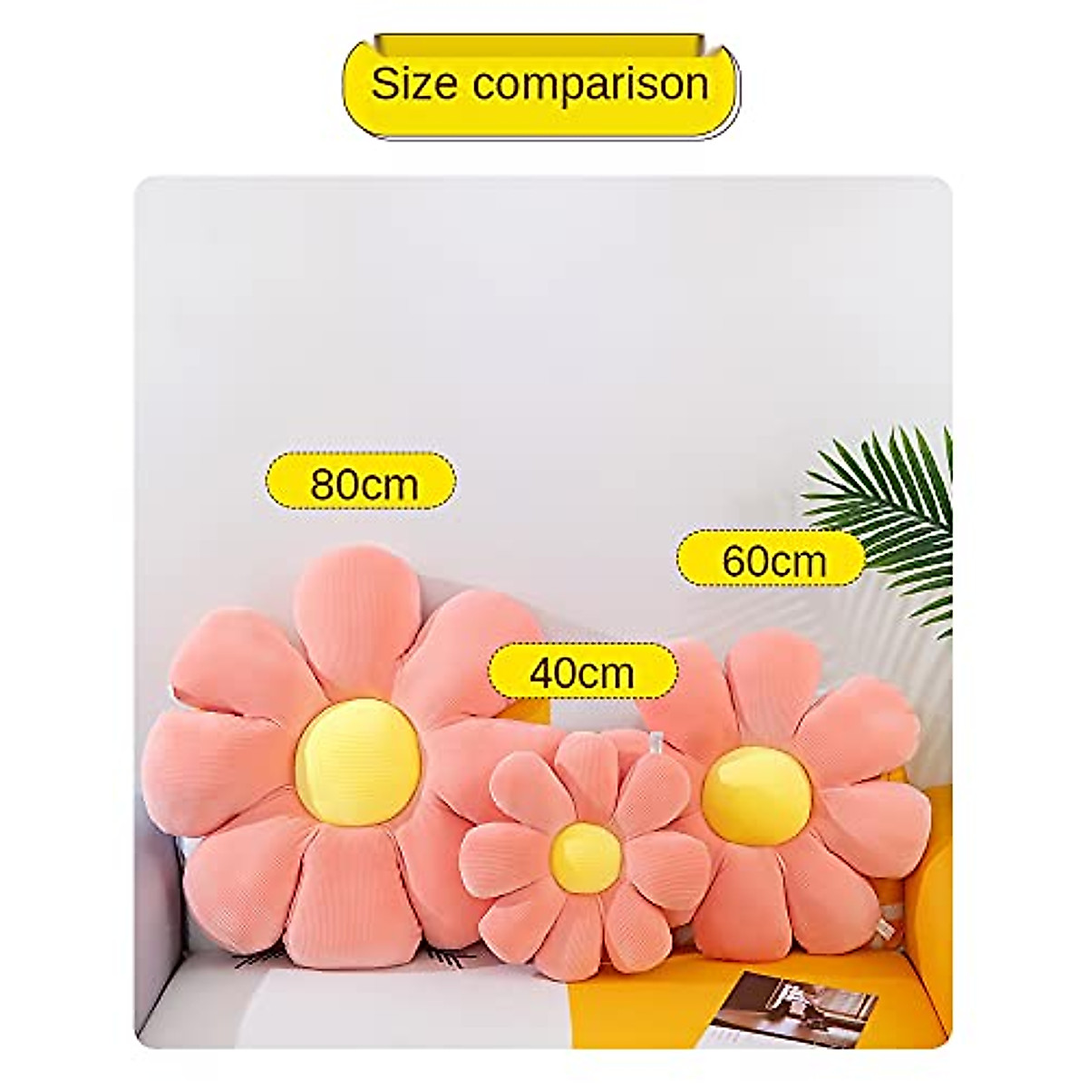 ANYE Polypropylene Flower-Shaped Throw Pillow Floor Cushion Office Sedentary Tatami Car Butt Cushion (Green, 40cm)