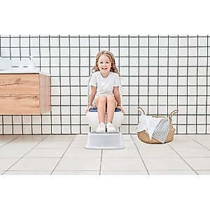 UNCLE WU Step Stool for Kids - Bathroom Safety Bottom as Potty Training Stool -Slip Resistant Surface 1 Step Stool for Toddler/Adult